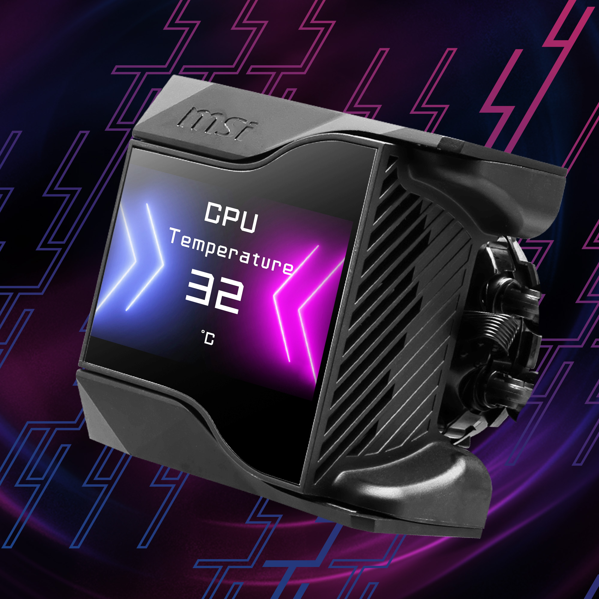 MSI MPG CoreLiquid D360 ARGB CPU Liquid Cooler - 2.4" IPS LCD Screen - 360mm Radiator - Triple ...